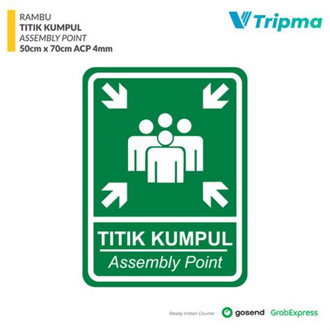 Jual Rambu Titik Kumpul Assembly Point 50cm X 70cm Plat Acp