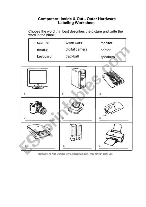 Computer Technology Worksheets Printables
