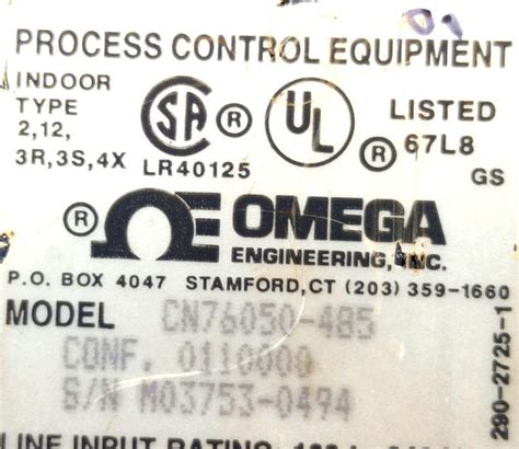 Omega Cn76050 485 Cn76000 Digital Temperature Controller 131°f Max 100