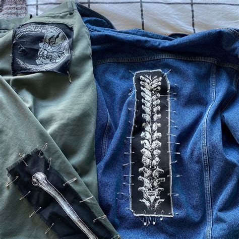Spine Back Patch Spinal Column Skeleton Patch Bones Patch Cloth Patch Badge Back Patch