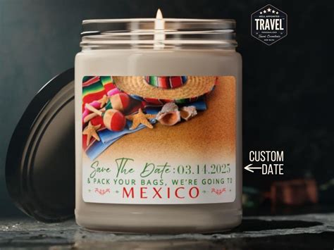 Mexico Customizable Surprise Trip Reveal Candle Surprise Trip T