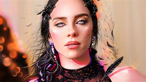 Billie Eilish Wallpaper 4k Illustration Portrait Beautiful