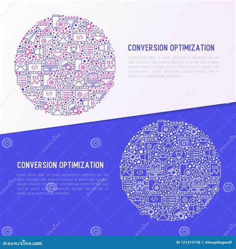 Conversion Optimization Concept In Circle Stock Vector Illustration