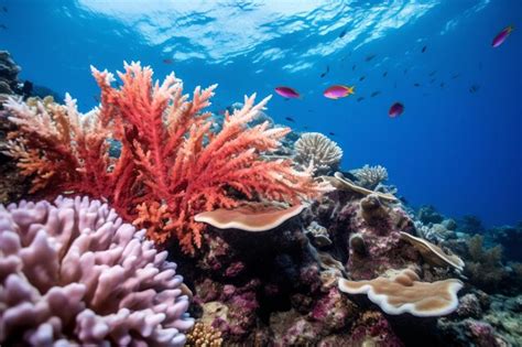 Un Arrecife De Coral Con Muchos Tipos Diferentes De Corales Foto Premium