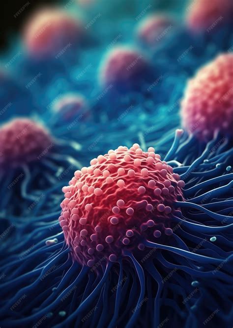 Premium Ai Image Molecular Structure Of Cancer Cells Under Microscope