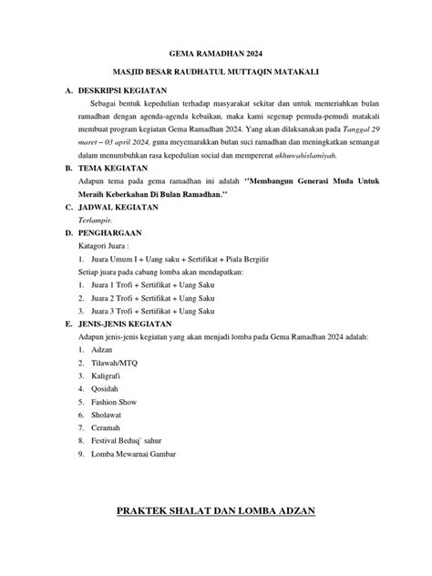 Juknis Gema Ramdhan Raudatul Muttaqin Pdf