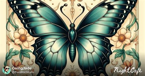 Neo Traditional Butterfly With Floral Art Nouveau Ai Art