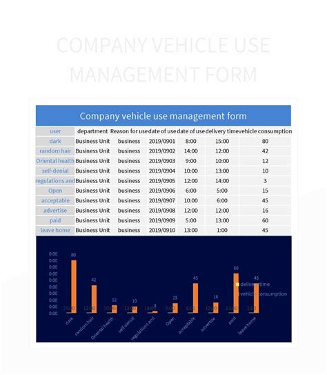 Free Company Vehicle Use Management Form Excel Template Form Templates