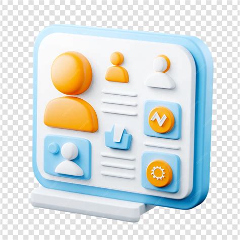 Free Psd 3d User Interface Design Profile View Orange And Blue App Icons