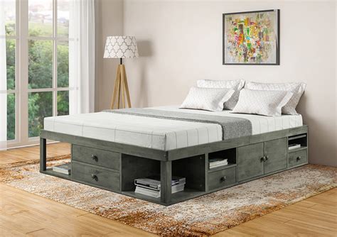 Queen Storage Platform Bed Quad Bed Platform Storage Beds Charles