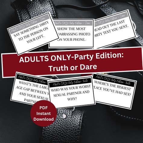 Truth Or Dare Party Edition Adults Only Printable Game