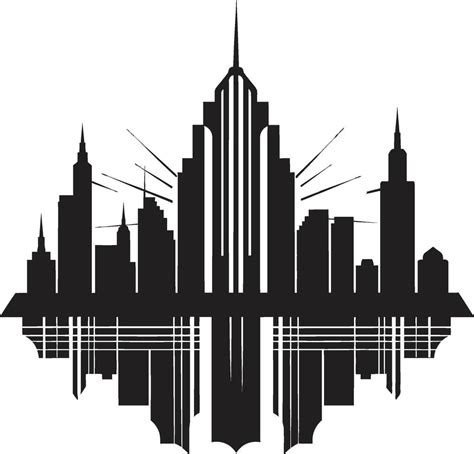 Ebony Elevation Refined Cityscape Element Chic Urban Elegance Modern Black Graphic 46129208