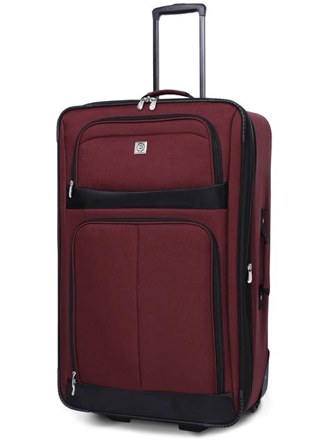 Protege 28 Inch Regency Soft Side Checked 2 Wheel Upright Luggage Wine
