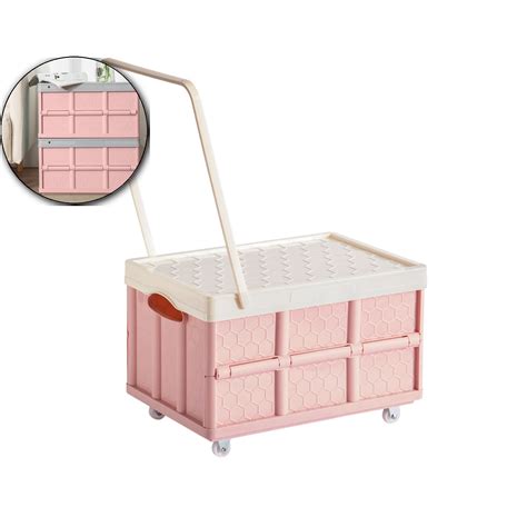 Vqpeo Clothes Storage Organizer Rolling Storage Box On Wheels Practical
