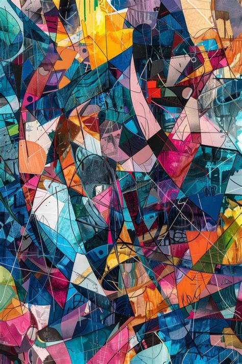 Abstract Art Reflecting Chaos Of A Troubled Mind Through Overlapping