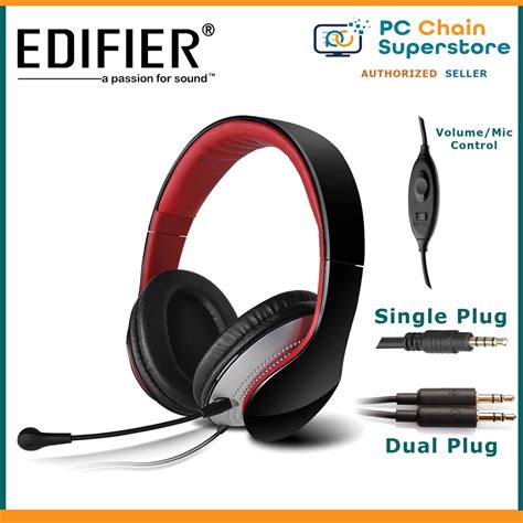 Edifier K830 Comfortable 3 5mm Aux Headset Volume Mic Control Detachable Mic Noise