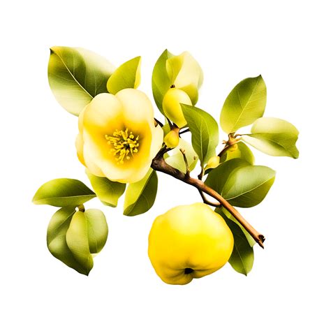 Fruits And Flowers Of Quince Fruit Sunny Delicious Paradise Juice