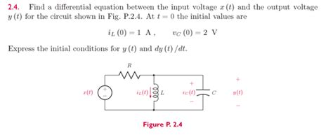 solved find a differential equation between the input