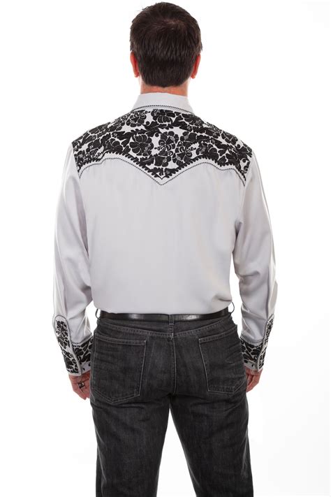 Scully Floral Tooled Embroidery Shirt Steel Reload Outwest Reload