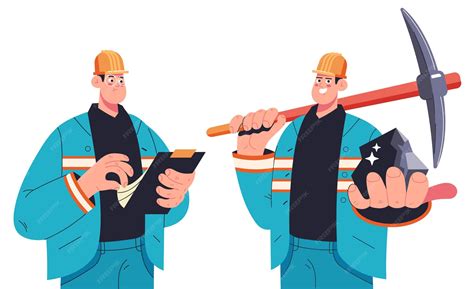 Premium Vector Mine Industry Coal Construction Quarry Engineer Worker