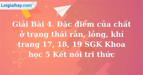 Giải Bài SGK Khoa học Kết nối tri thức