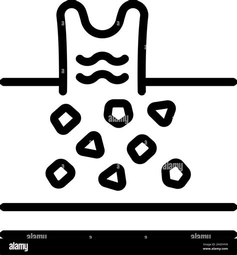 Water Microplastics Pollution Icon Outline Vector Ground Food Ocean