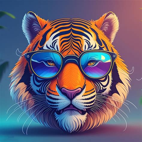 Premium Photo A Tiger With Glasses That Says Quot Tiger Quot On It