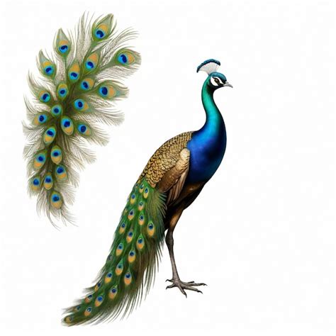 Premium Vector Peafowl Vector Set White Background Isolated A High