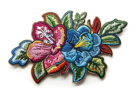 Premium Photo Embroidery Patch Isolated On White Background