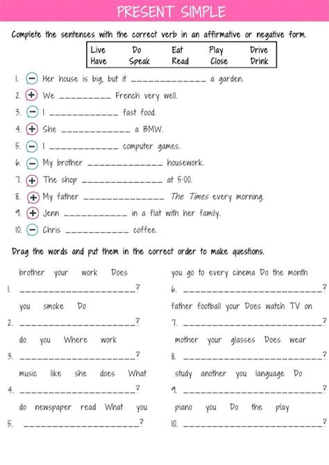 Present Simple Interactive Activity For English Iv You Can Do The Present Simple Interactive Activity For English Iv You Can Do The