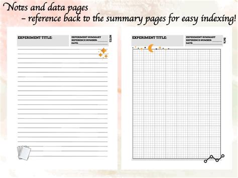 Laboratory Notebook Template Stars Lab Journal PDF Experiment Data Book Etsy