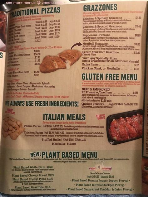 Online Menu Of Grassos Pizza Restaurant Depew New York 14043 Zmenu
