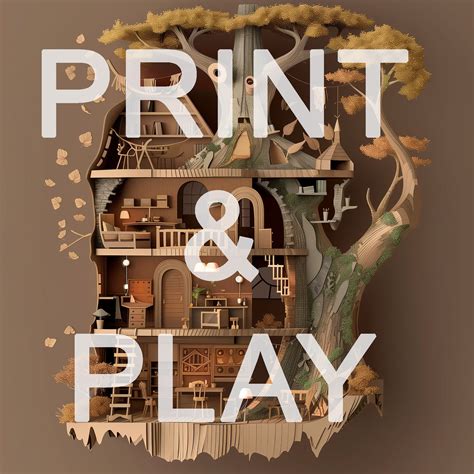 Treehouse Printable Paper Doll House From Famous Fairy Tales And Movies Etsy