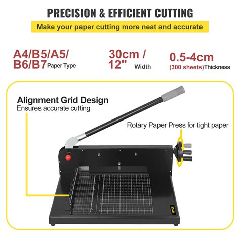Guillotine Paper Cutter Precision A4 12trimmer Commercial Metal Base