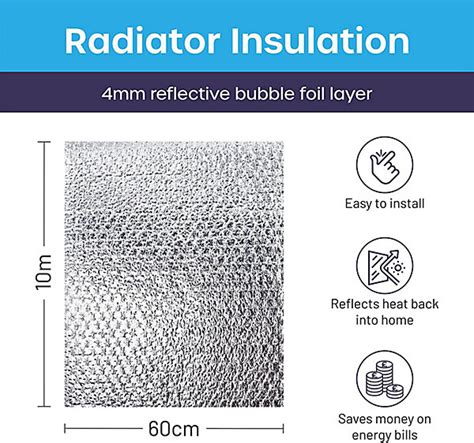Radiator Foil Roll With Thermal Insulation Bubbles 10m X 60cm Energy