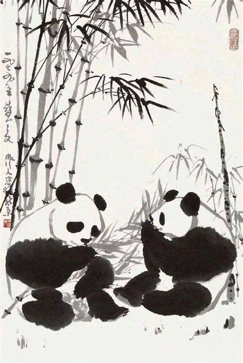 吴作人笔下的水墨熊猫画作品欣赏 知乎