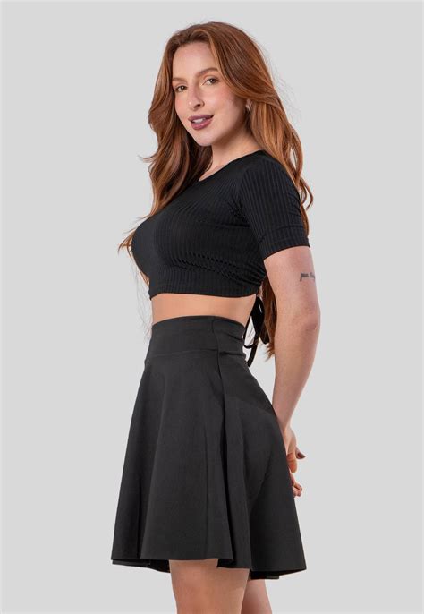 Saia Rodada Modelo Curta Preta E Outros Dafiti