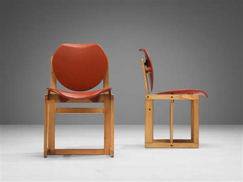 Giuseppe Davanzo Set Of Eight Dining Chairs Serena In Elm For Sale At 1stdibs