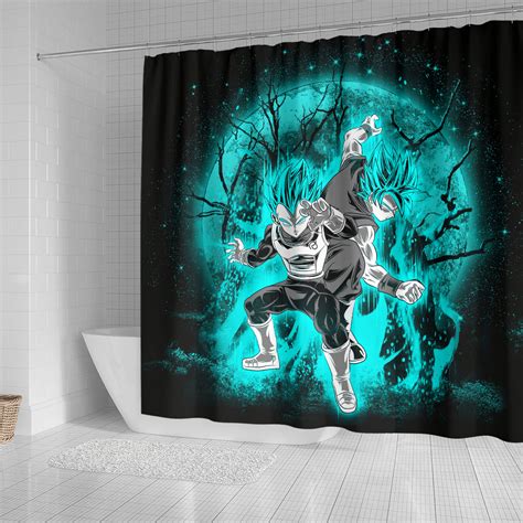 Dragon Ball Z Goku And Vegeta Moonlit Battle Theme Bath Decor Shower