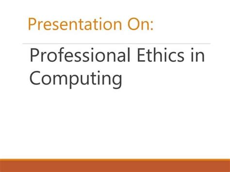 The 10 Commandments Of Computer Ethics Ppt