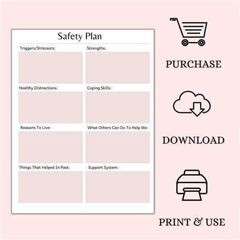 Safety Crisis Plan Template Therapist Tools Coping Skills Suicide