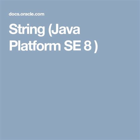 String Java Platform Se 8