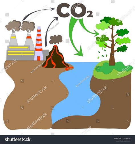 Carbon Offset Compensation Scheme Reduce Emissions Stock Vector