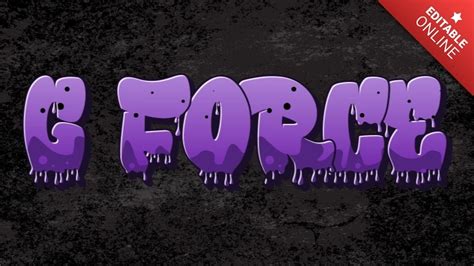 G Force Purple Graffiti Font Text Effect Generator