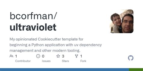GitHub Bcorfman Ultraviolet My Opinionated Cookiecutter Template For Beginning A Python