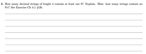 Solved 2 How Many Decimal Strings Of Length 4 Contain At