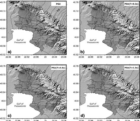 Contour Lines Of Equal Peak Ground Acceleration Pga Spectral