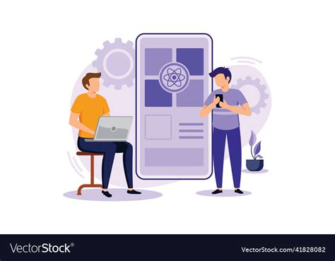 React Native Mobile App Exclusive Design Vector Image