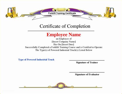 Training Certificate Template Free Of Blank Award Certificate Templates
