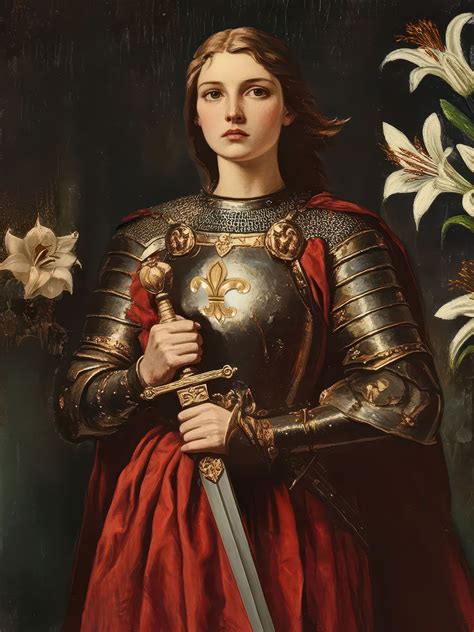 Patron Saint Joan Of Arc Portrait Poster Renaissance Style Wall Art
